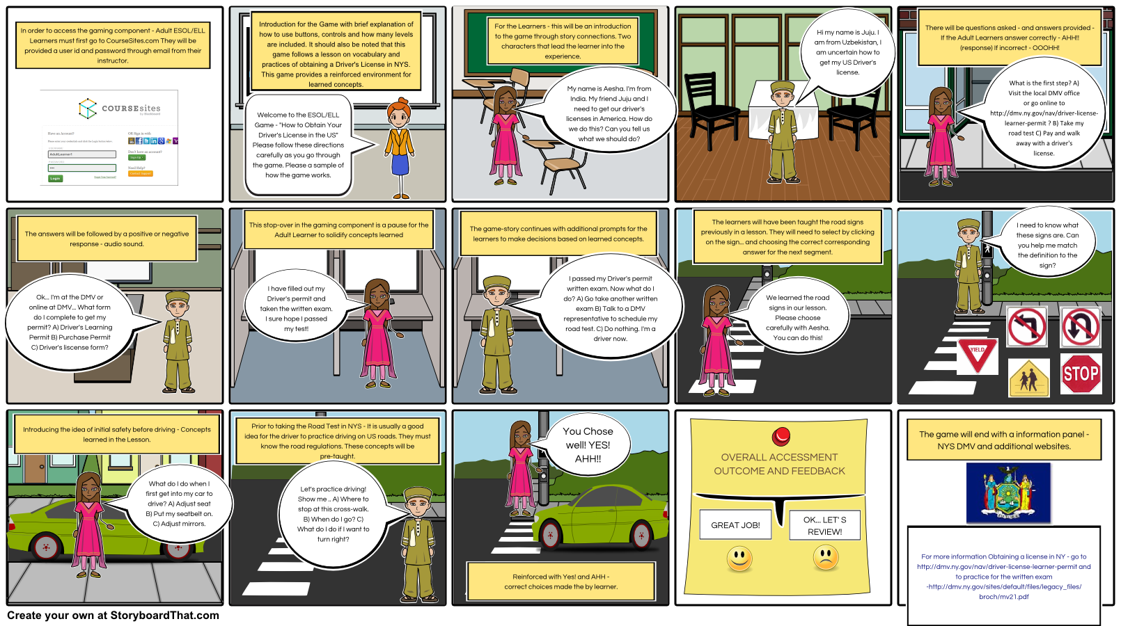 ESOL/ELL Gaming Component within LMS Environment