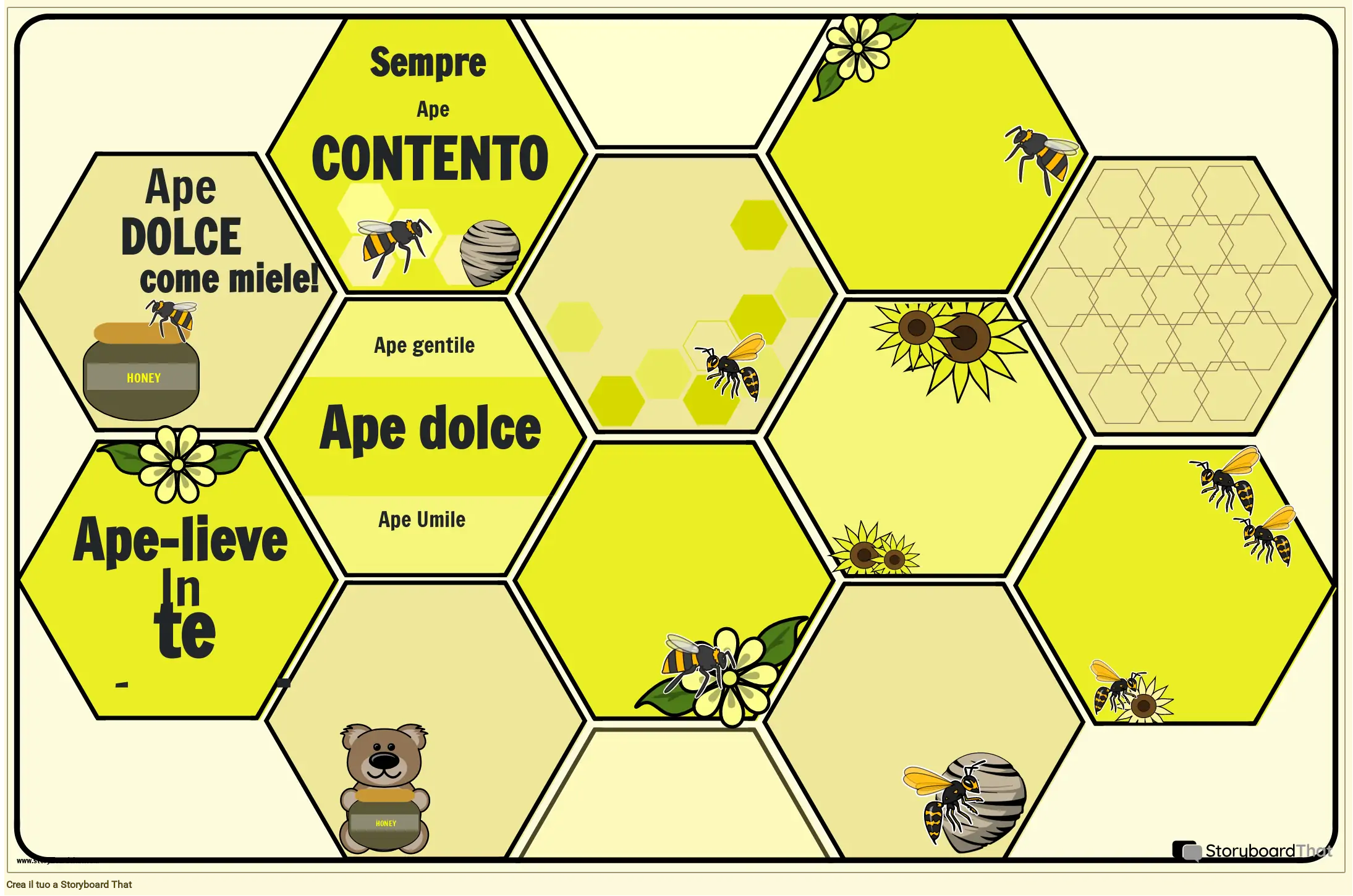 A Tema ape - Poster Motivazionale per la Classe