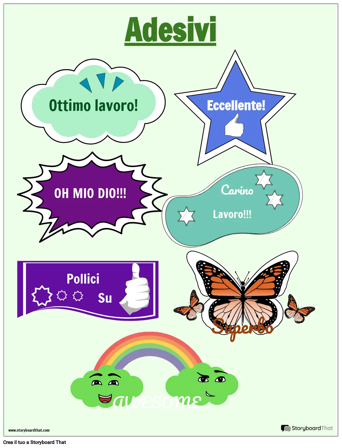 Adesivi divertenti stampabili Storyboard by it-examples