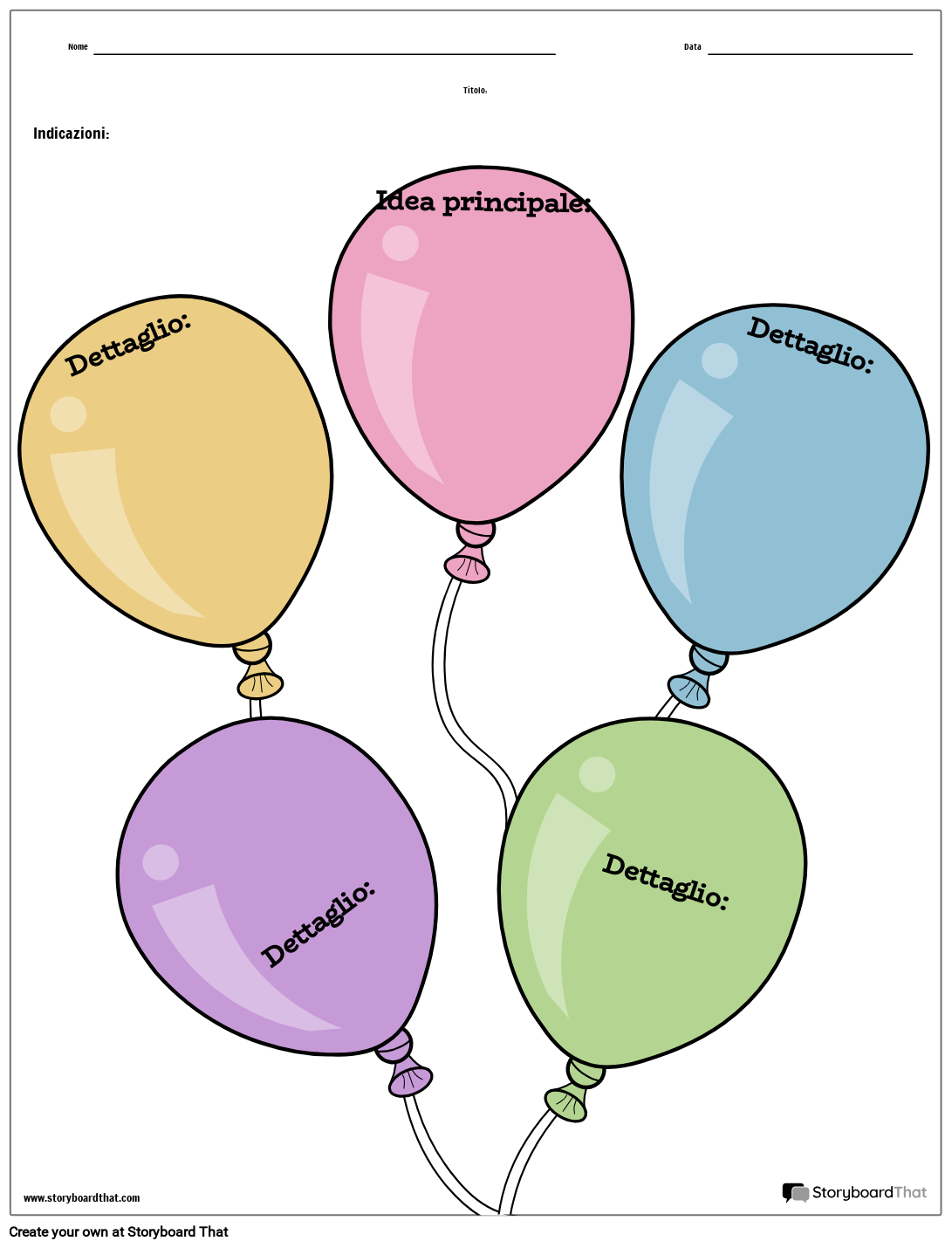 Colore Mappa Storia Palloncino Storyboard por it-examples
