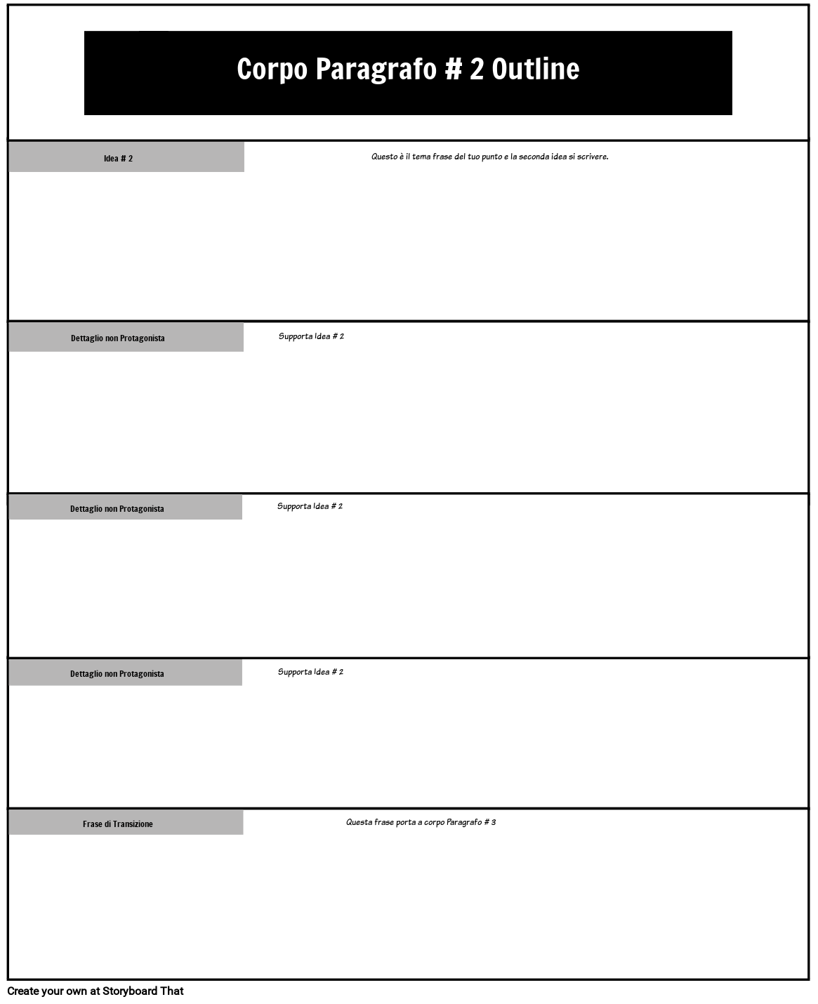 Corpo Paragrafo # 2 Outline Storyboard per it-examples
