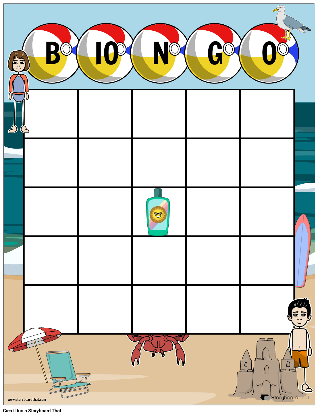 Divertente Bingo Personalizzato Sulla Spiaggia
