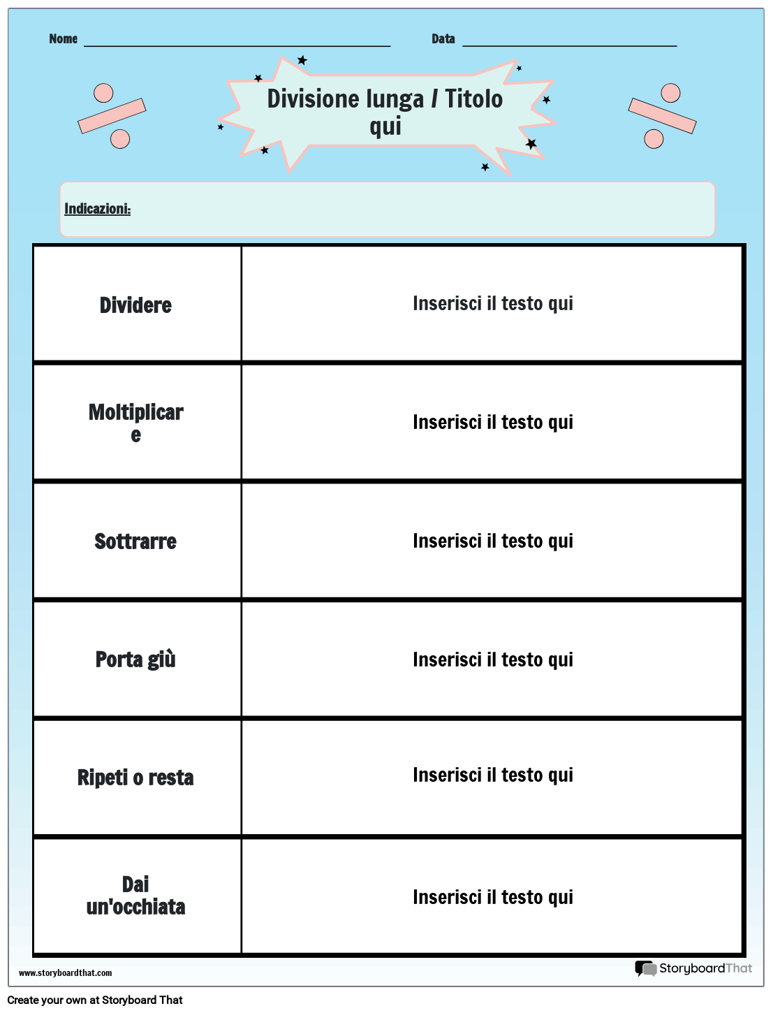 Divisione Lunga 2 Storyboard por it-examples