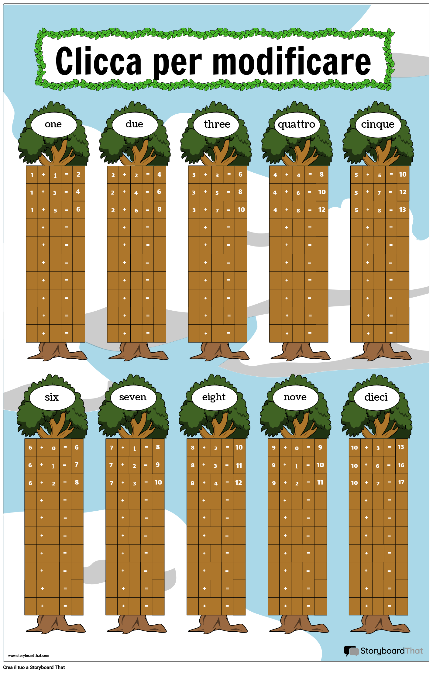 Esempio di Poster di Grafici di Addizione Progettati ad Albero