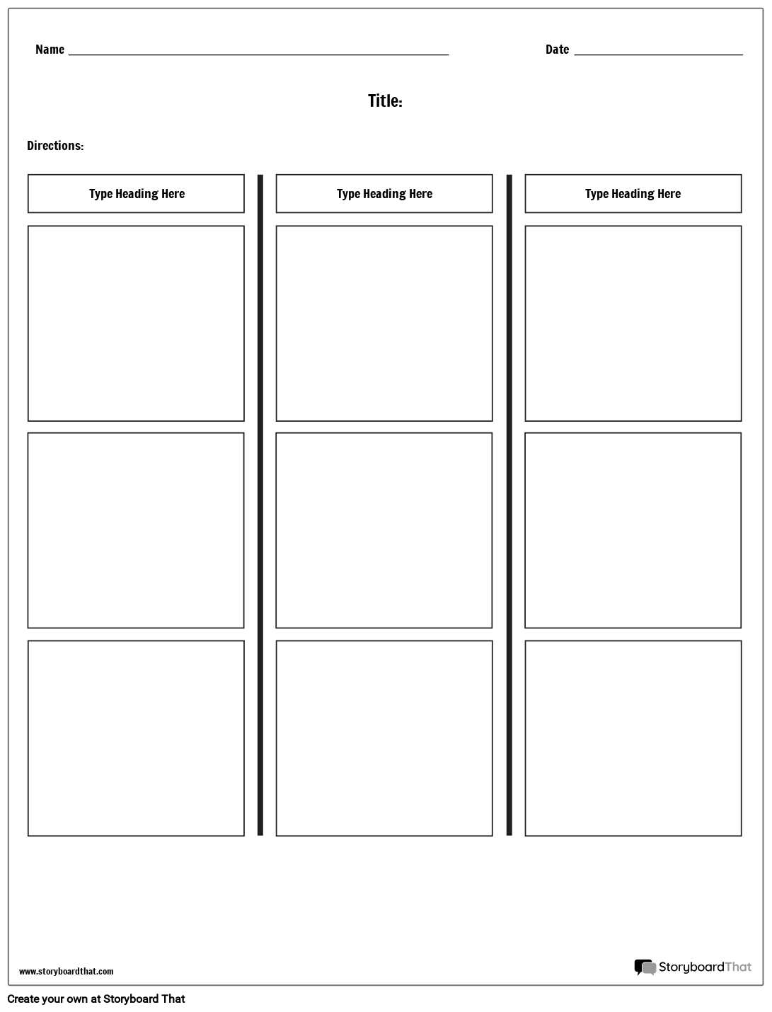 Grafico A T 3 Colonne Storyboard Per It Examples