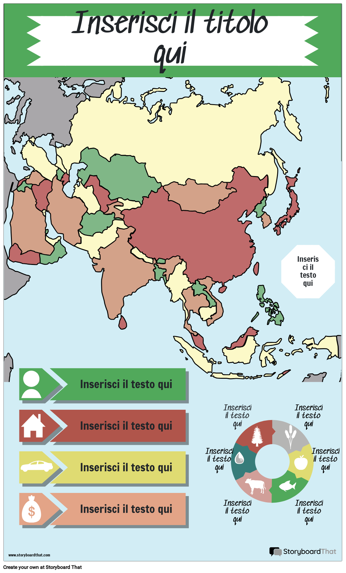Infografica Geografica Verticale a Colori 4 Storyboard