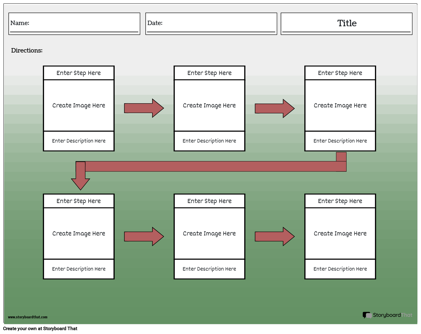 Layout orizzontale del modello di diagramma di flusso con le frecce