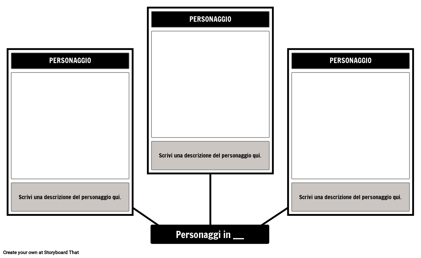 Mappa Personaggi Spider Storyboard per it-examples