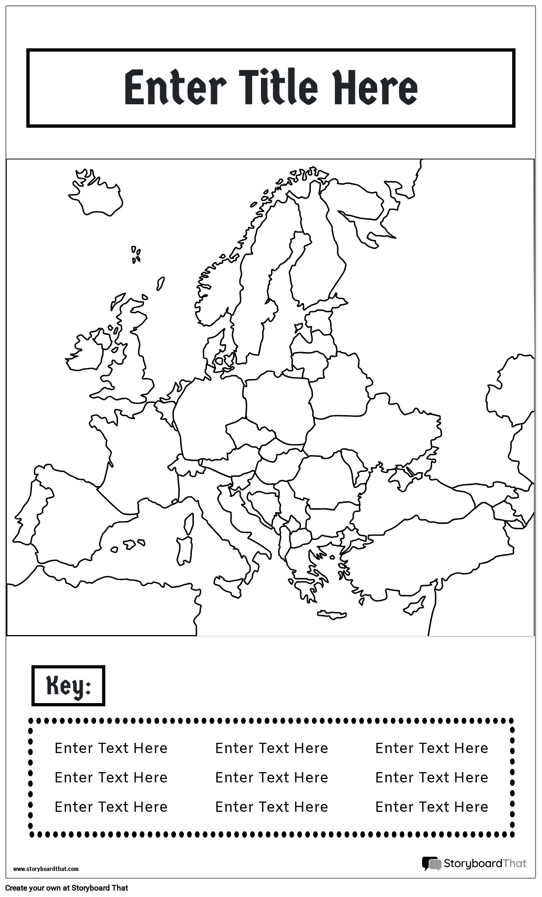 Mappa Poster 17 BW Ritratto-Europa Storyboard by it-examples