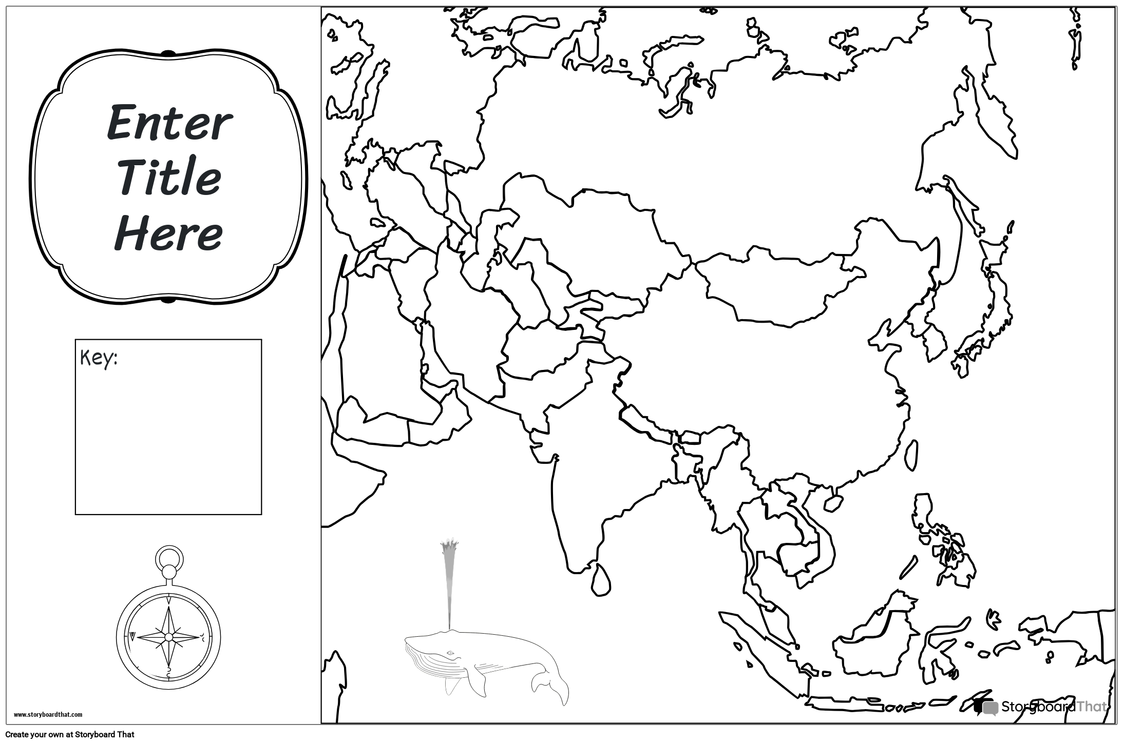 Mappa Poster 38 BW Paesaggio Asia Storyboard per it-examples