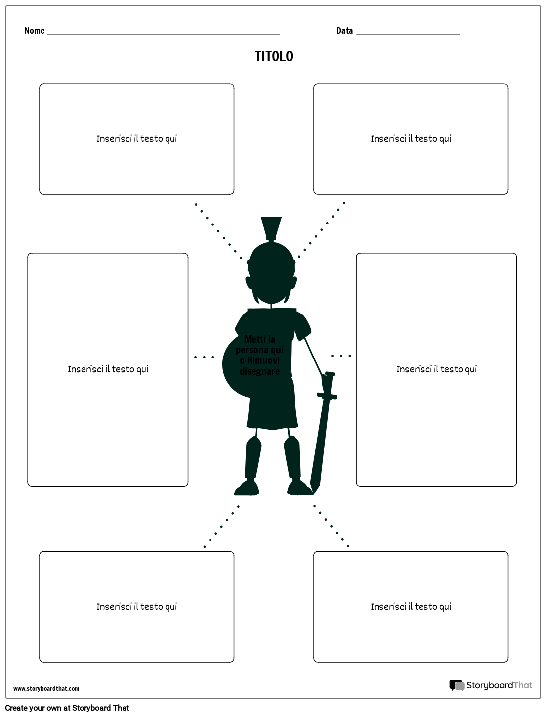 Modello di Mappa del Ragno Biografico Storyboard