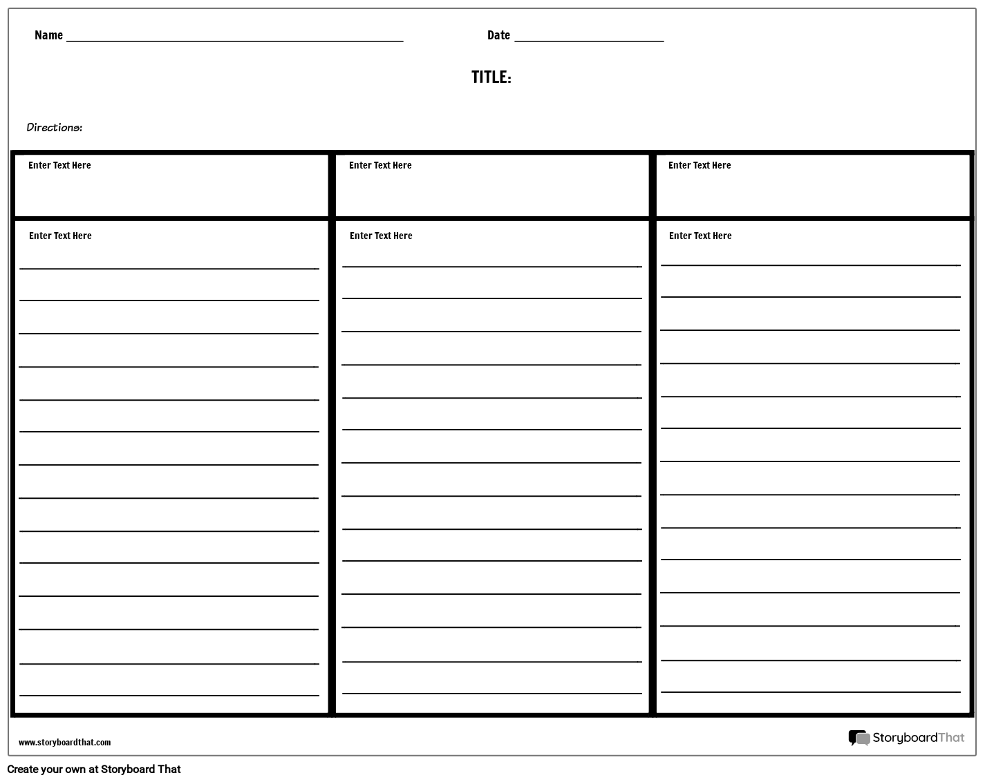 Note a tre Colonne con Righe - 2 Storyboard por it-examples