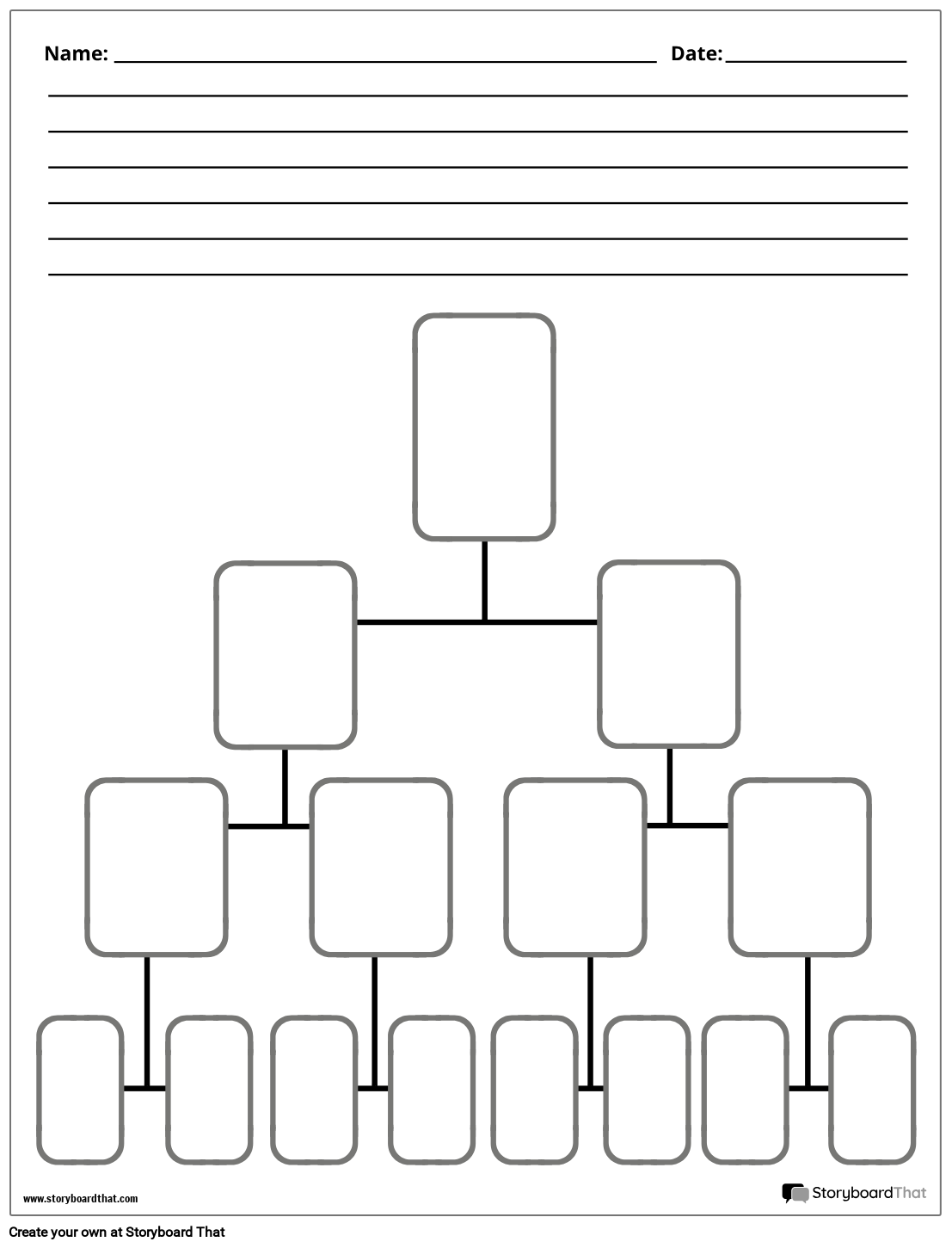 Nuovo Modello Di Diagramma Ad Albero Della Pagina Crea 4 Bianco E Nero