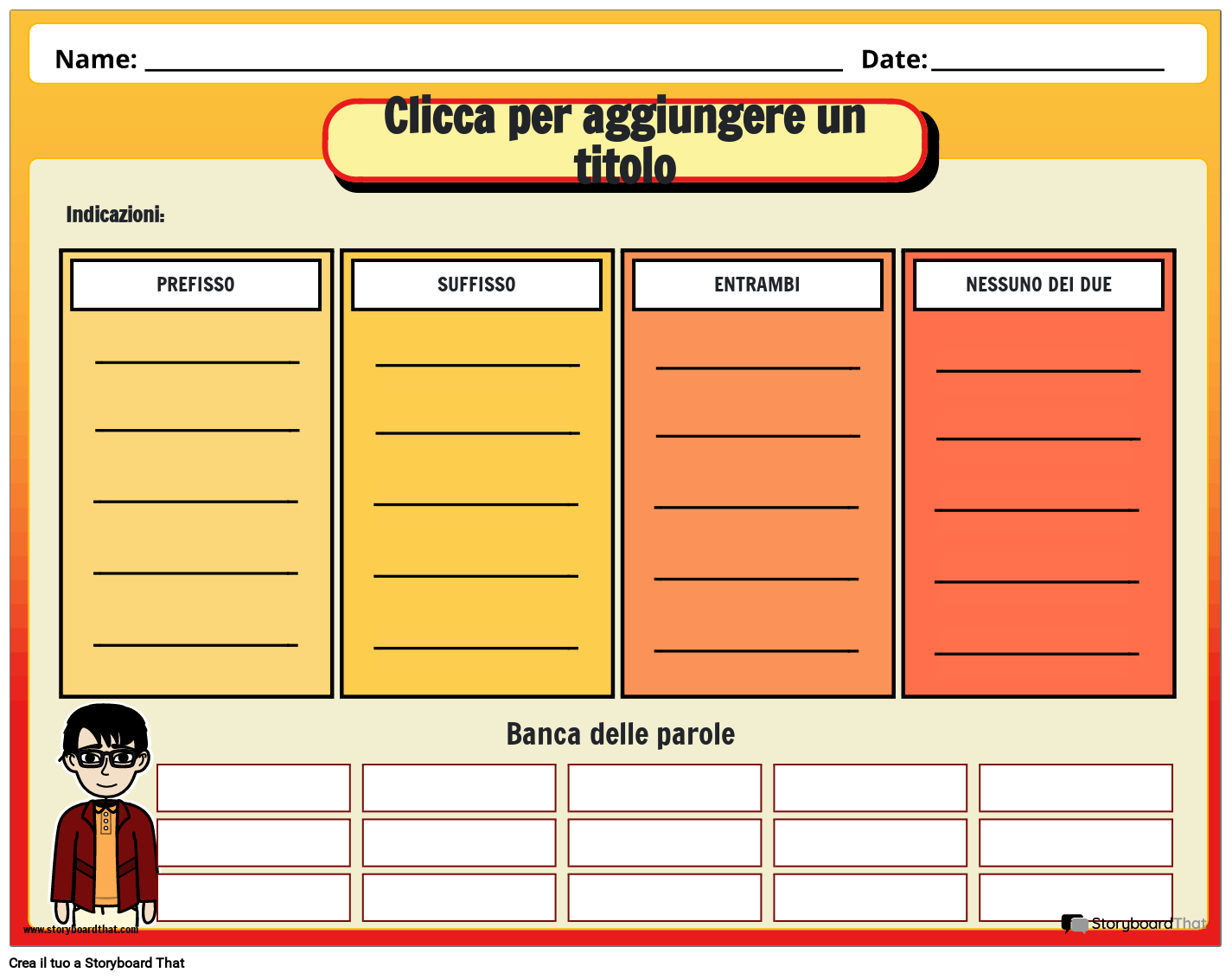 Ordinalo - Foglio di lavoro parole con prefisso e suffisso