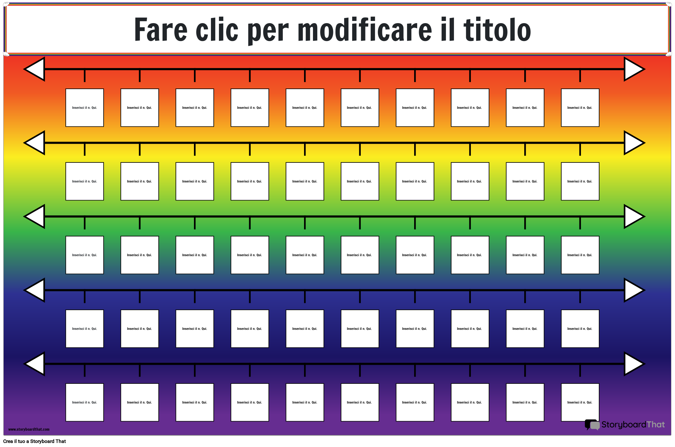 Poster Della Linea dei Numeri a Tema Arcobaleno