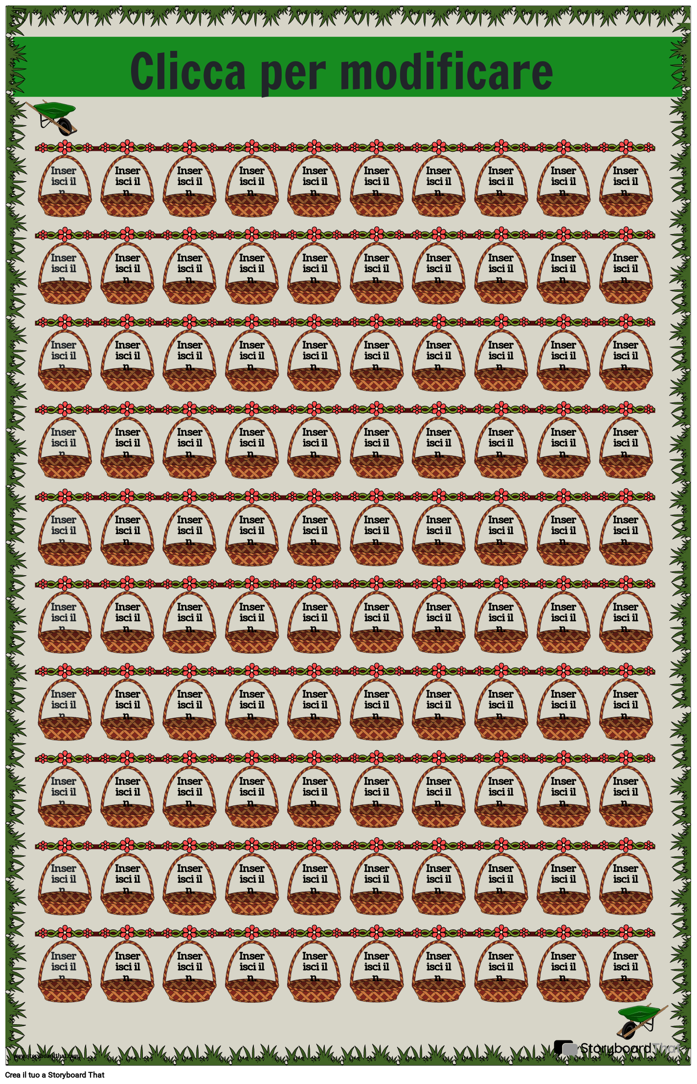 Poster della linea numerica con cestino Storyboard