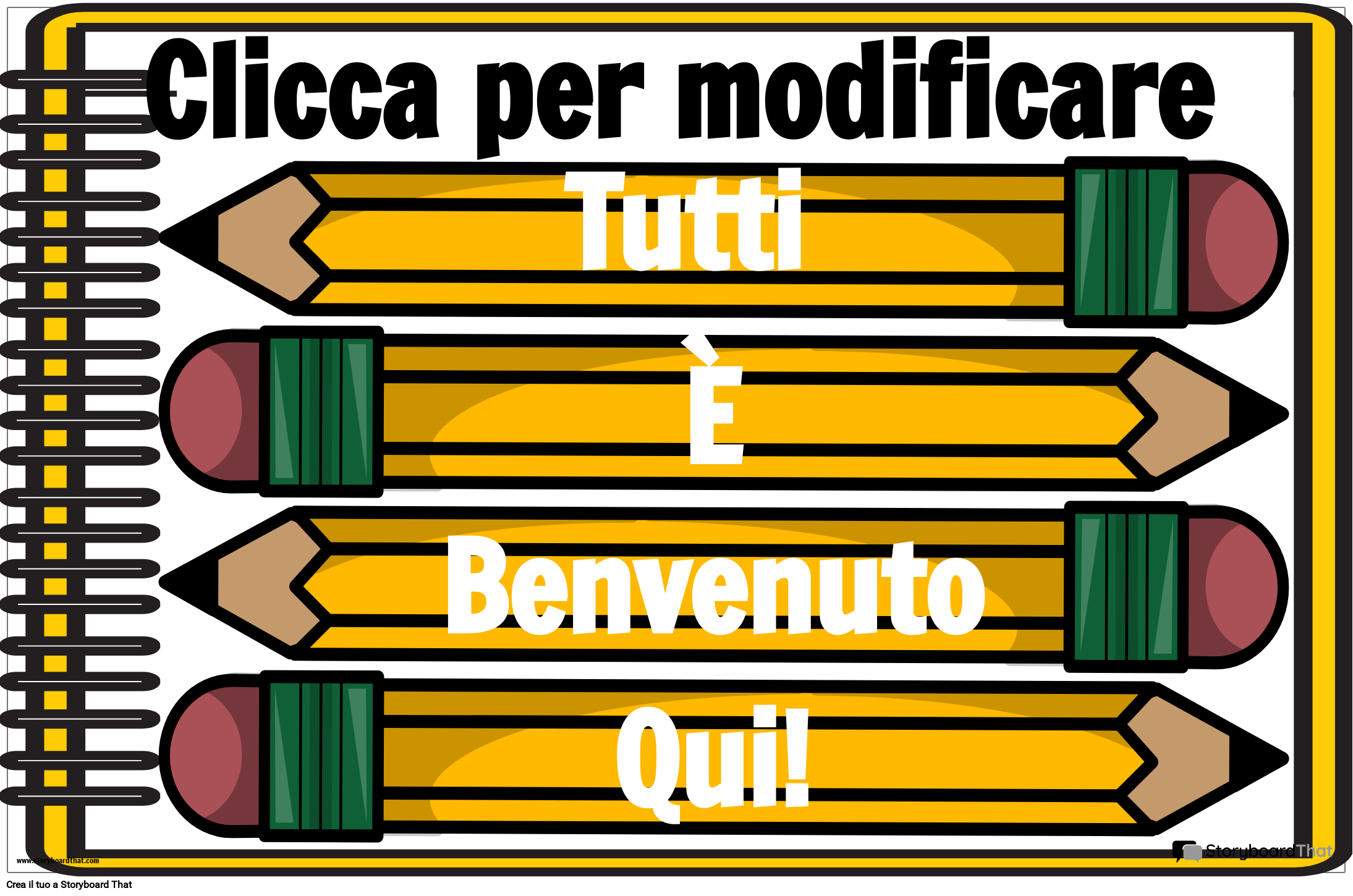 Poster di benvenuto con matite Storyboard por it-examples