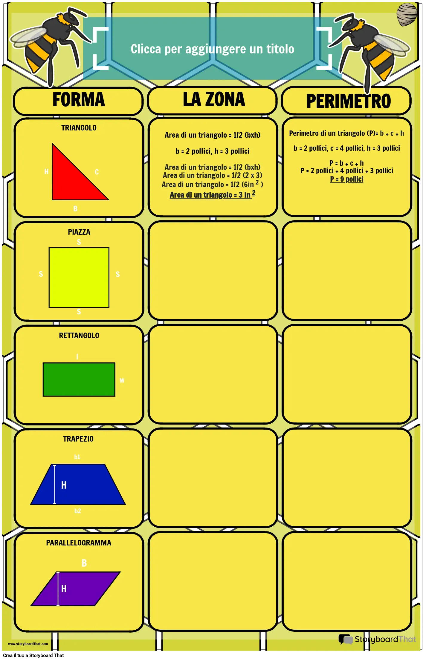 Poster per Area e Perimetro a Tema api Storyboard