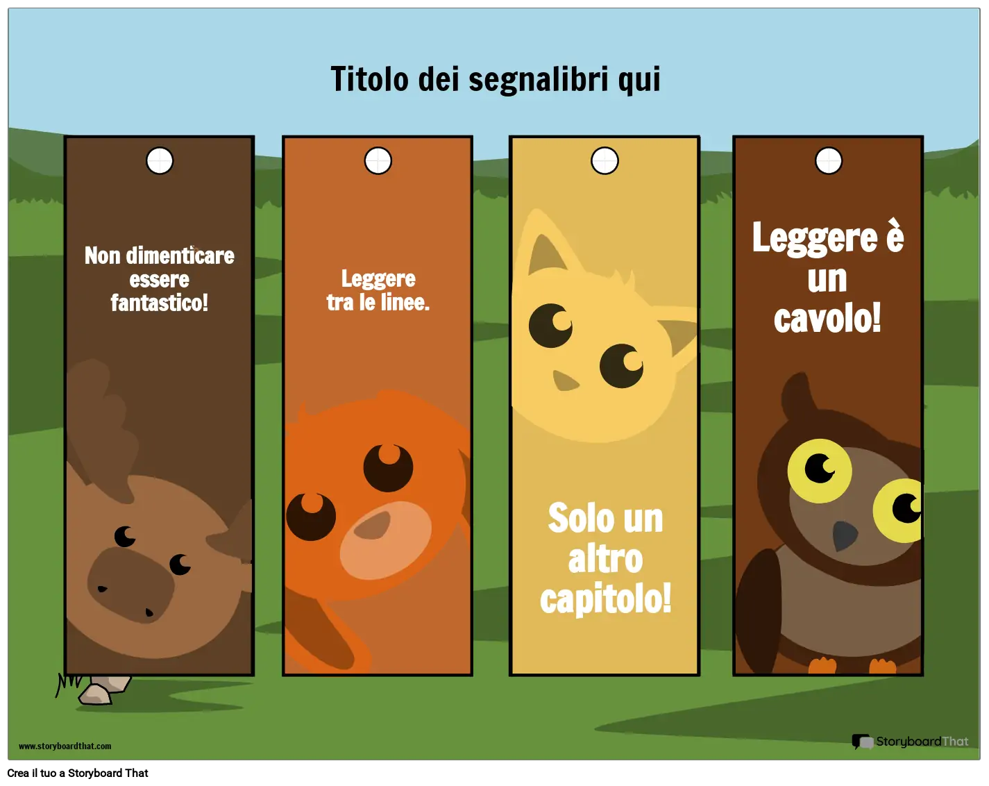 Segnalibro a Tema Animali Storyboard by it-examples