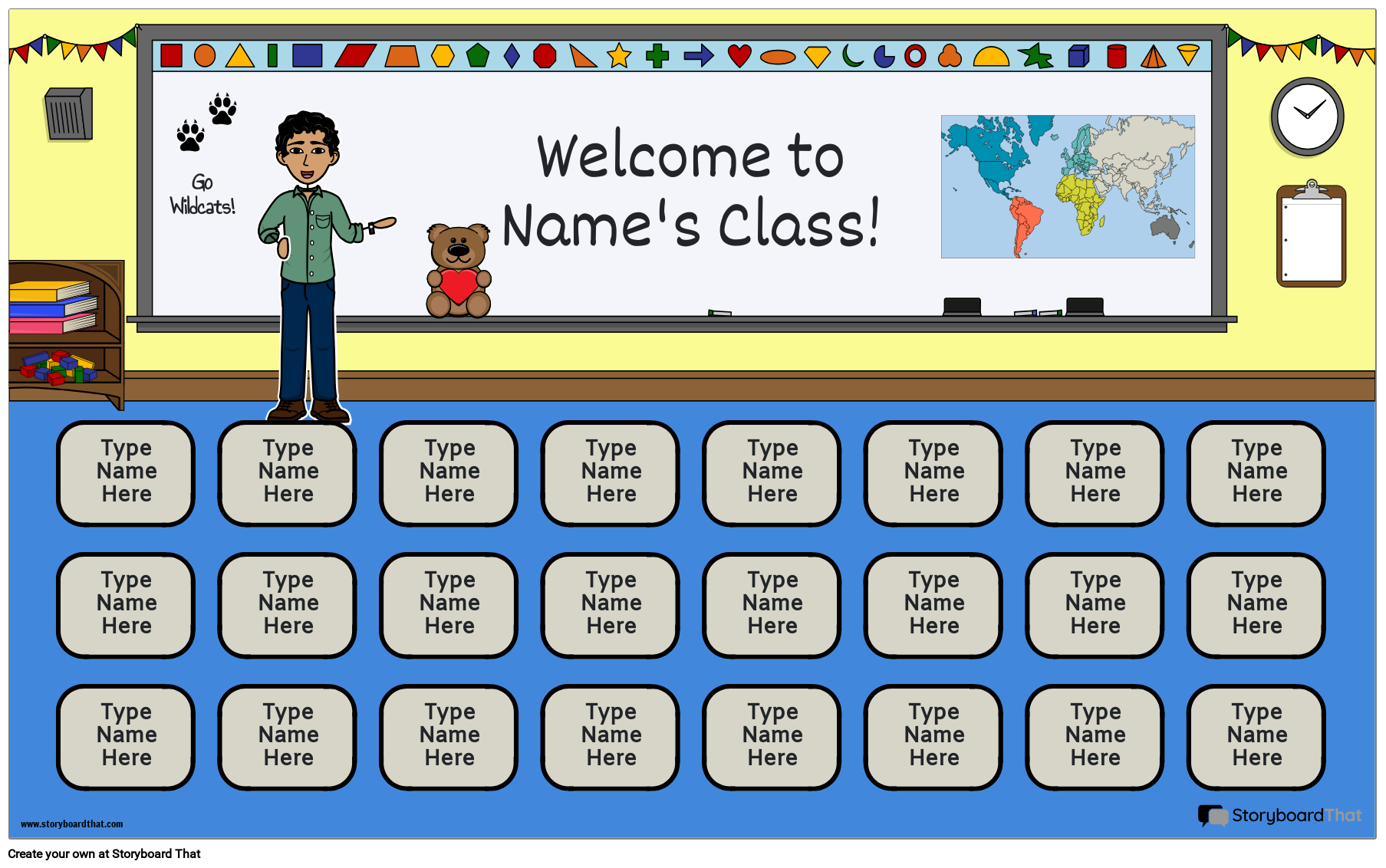 Tabella dei Posti a Sedere 13 Aula Storyboard por it-examples