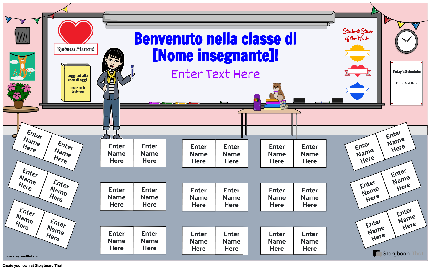 Tabella dei Posti a Sedere 9 Blu Storyboard by it-examples