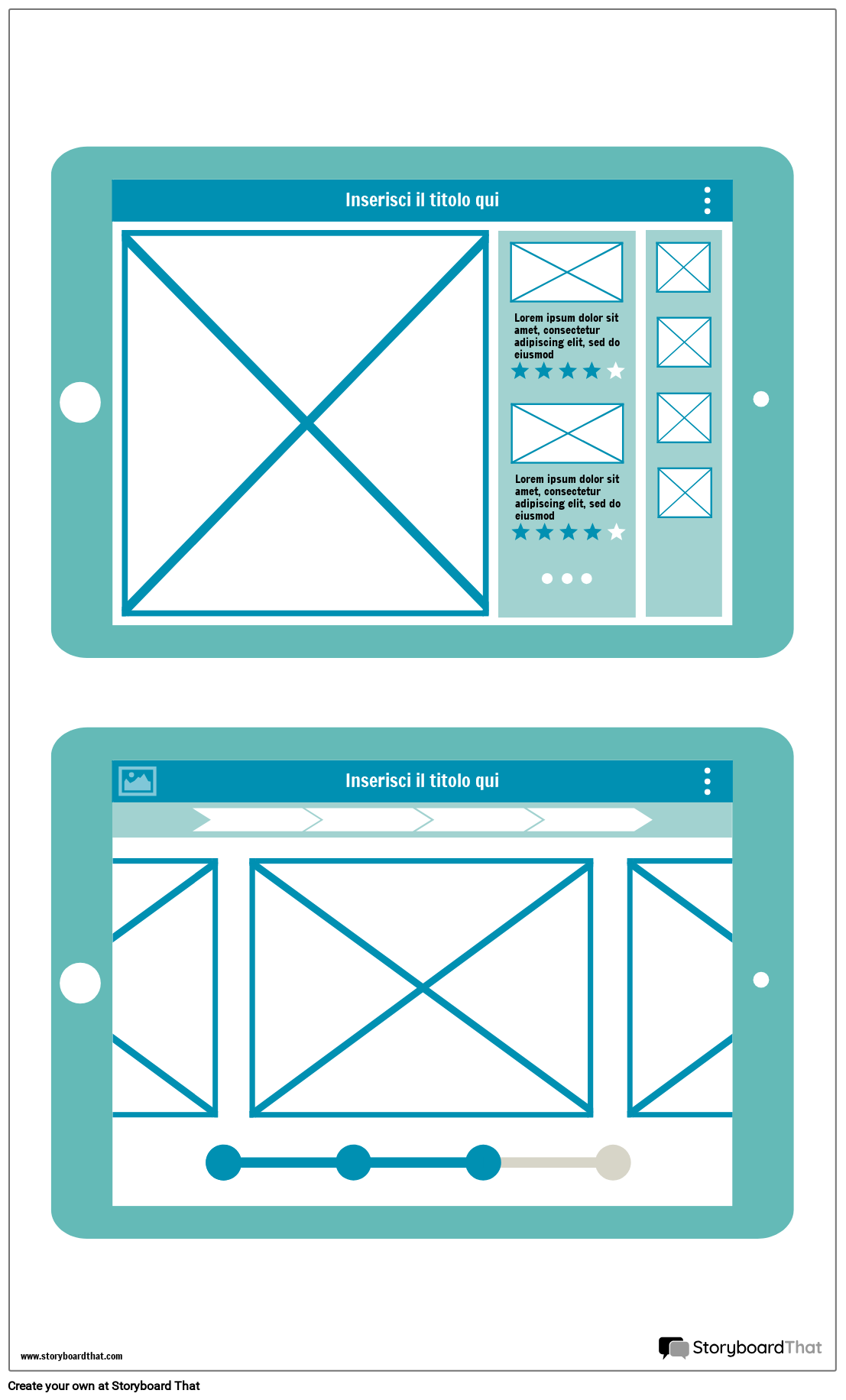 Tablet Wireframe-2 Storyboard o it-examples