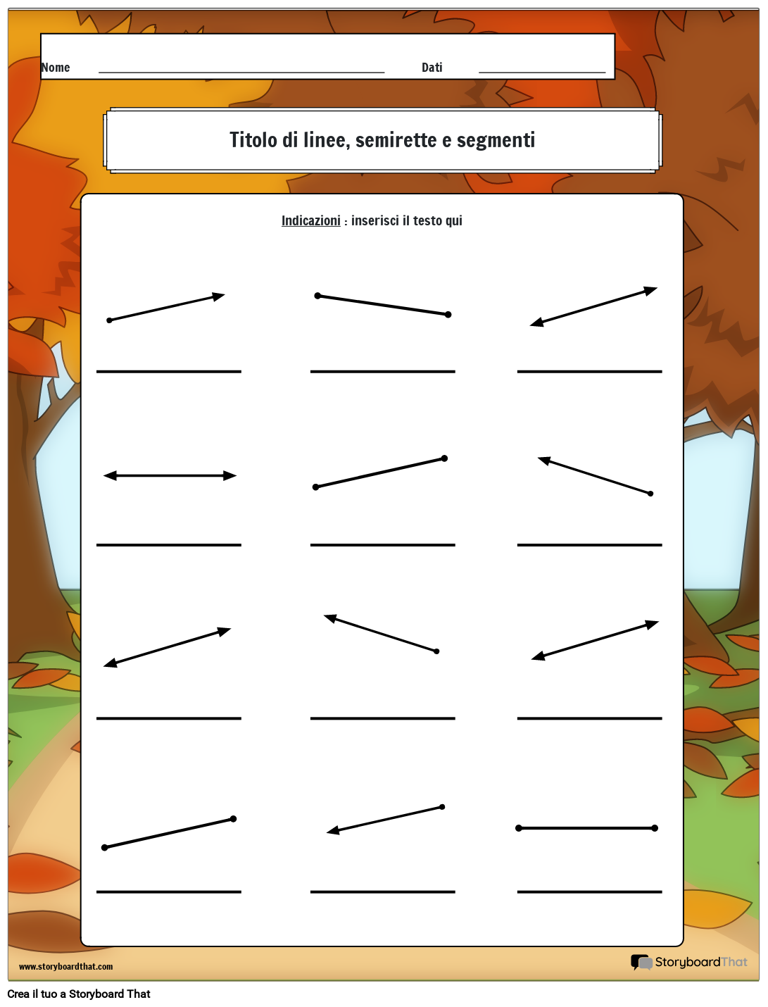 Tema Autunnale Di Linee Raggi E Segmenti Storyboard