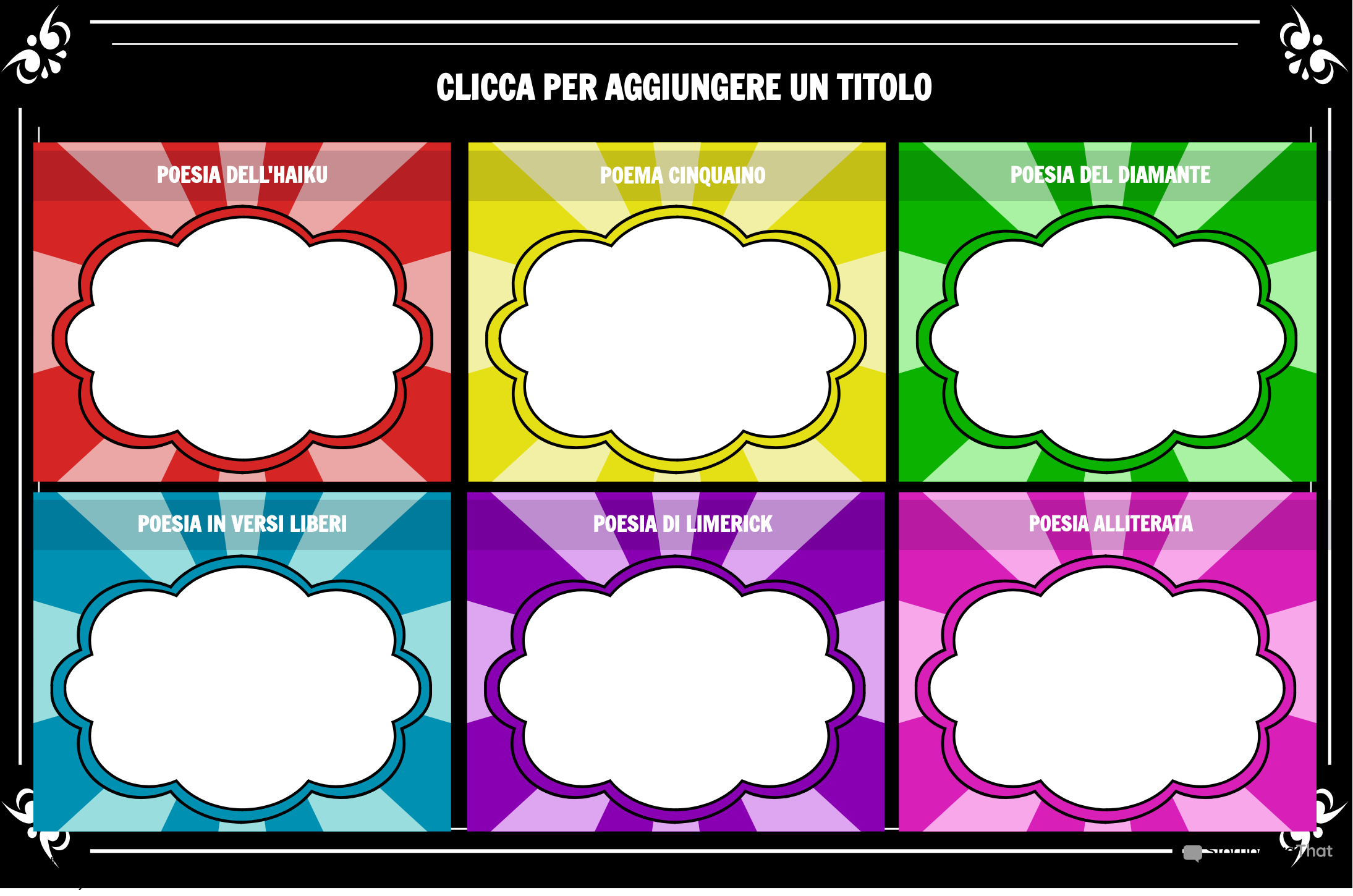 TEMA NUVOLE AL NEON - TIPI DI POSTER DI POESIA