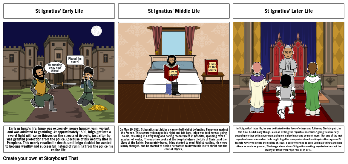 St Ignatius' Life Storyboard por jamesdeflamingh