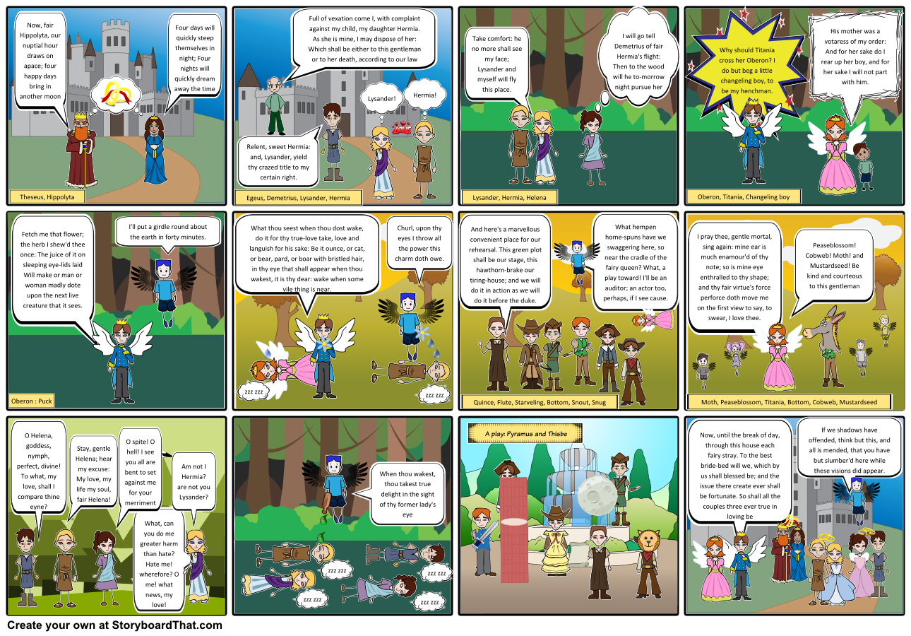 Midsummer night's dream Storyboard by jessicajenner