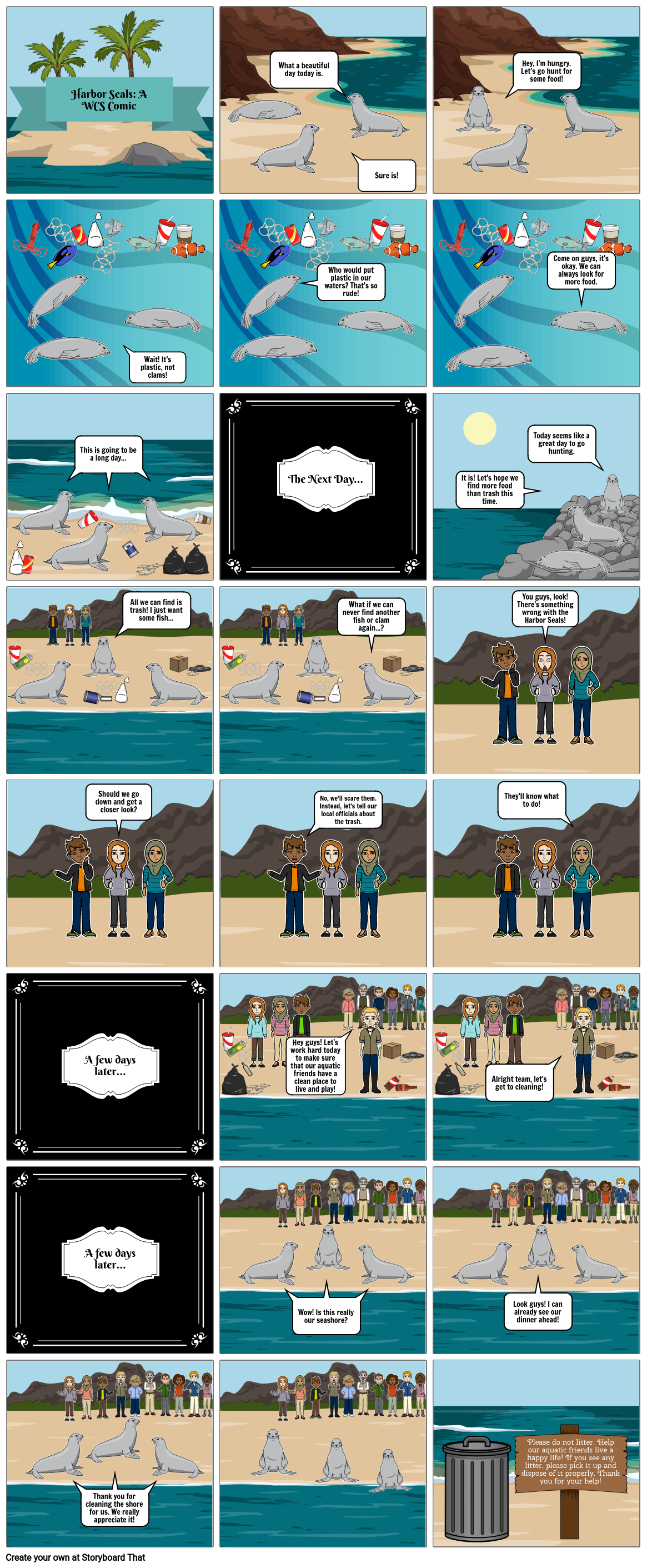 WCS Harbor Seal Comic Strip Storyboard par jillian6620