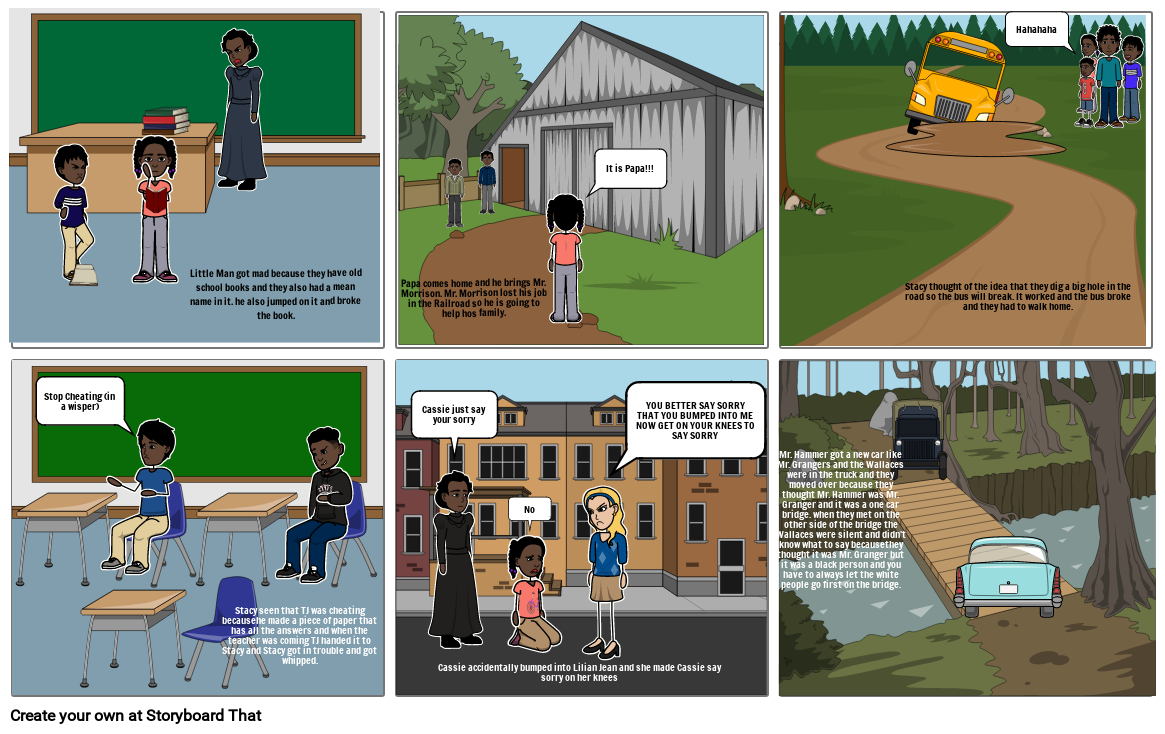 Roll of Thunder Hear My Cry Storyboard by jilltrent