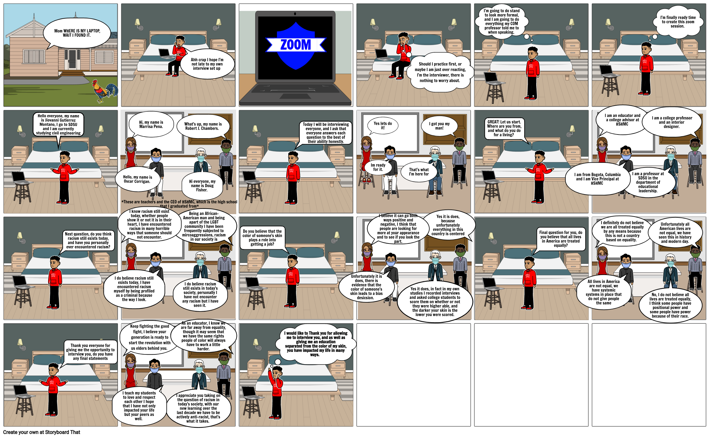 Interview script Storyboard by jiovanni321