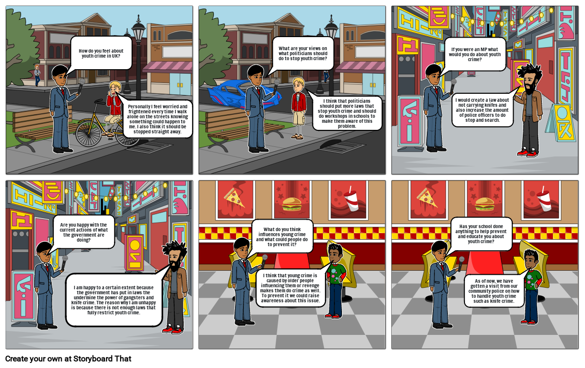 An interview about youth crime. Storyboard ידי jjones45428