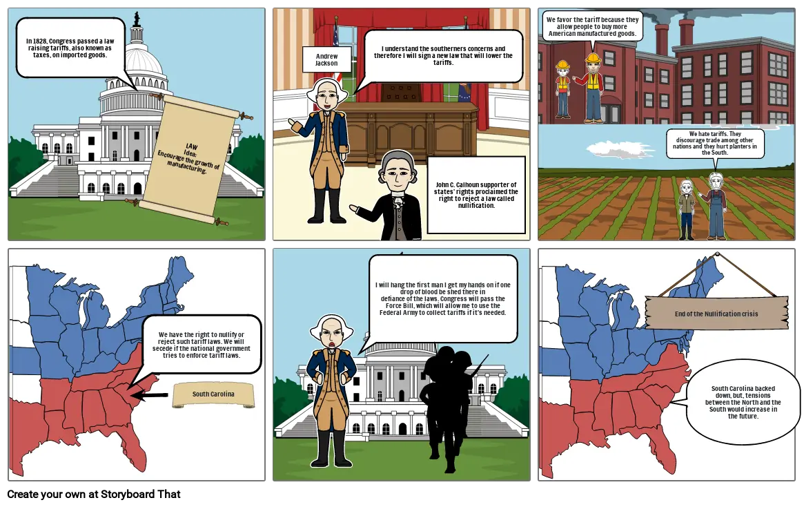 Nullification Crisis Storyboard by jjs