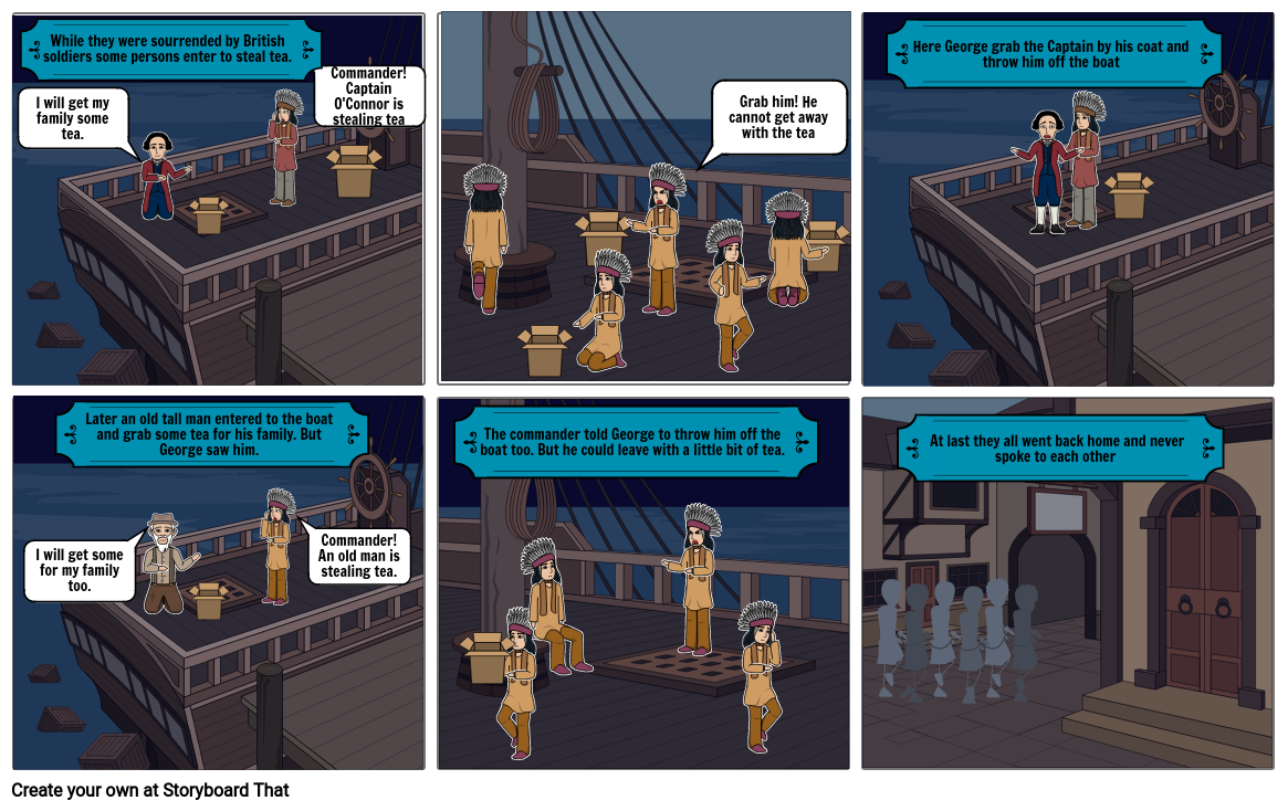Comic Boston Tea Party Storyboard by joaquinvade