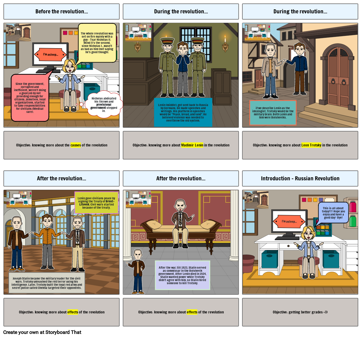 Russian Revolution Storyboard por juliezhan
