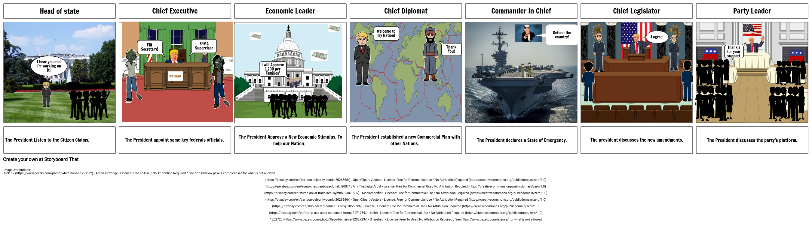 Roles Of The President Storyboard por juliopr