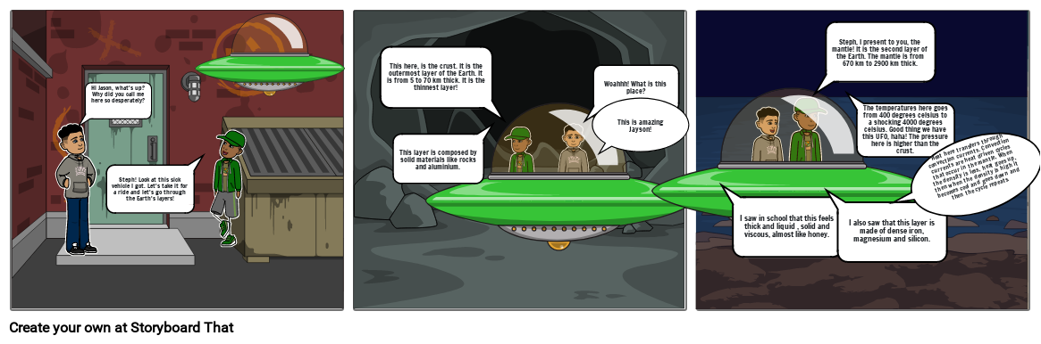 Earth's Layers Comic Storyboard by jxponced