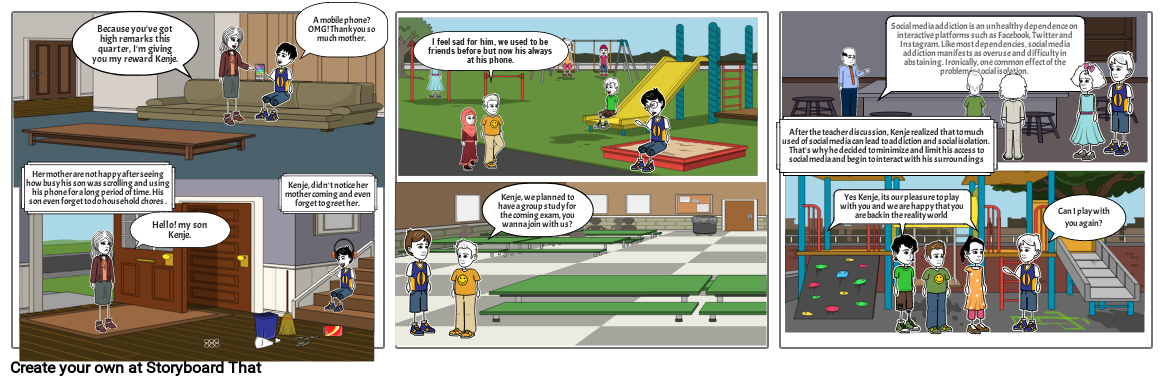 SOCIAL MEDIA ADDICTION Storyboard by jyenparkseon