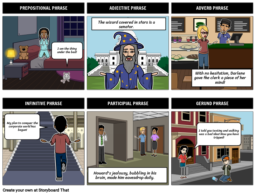 Types Of Phrases Storyboard Par Kated