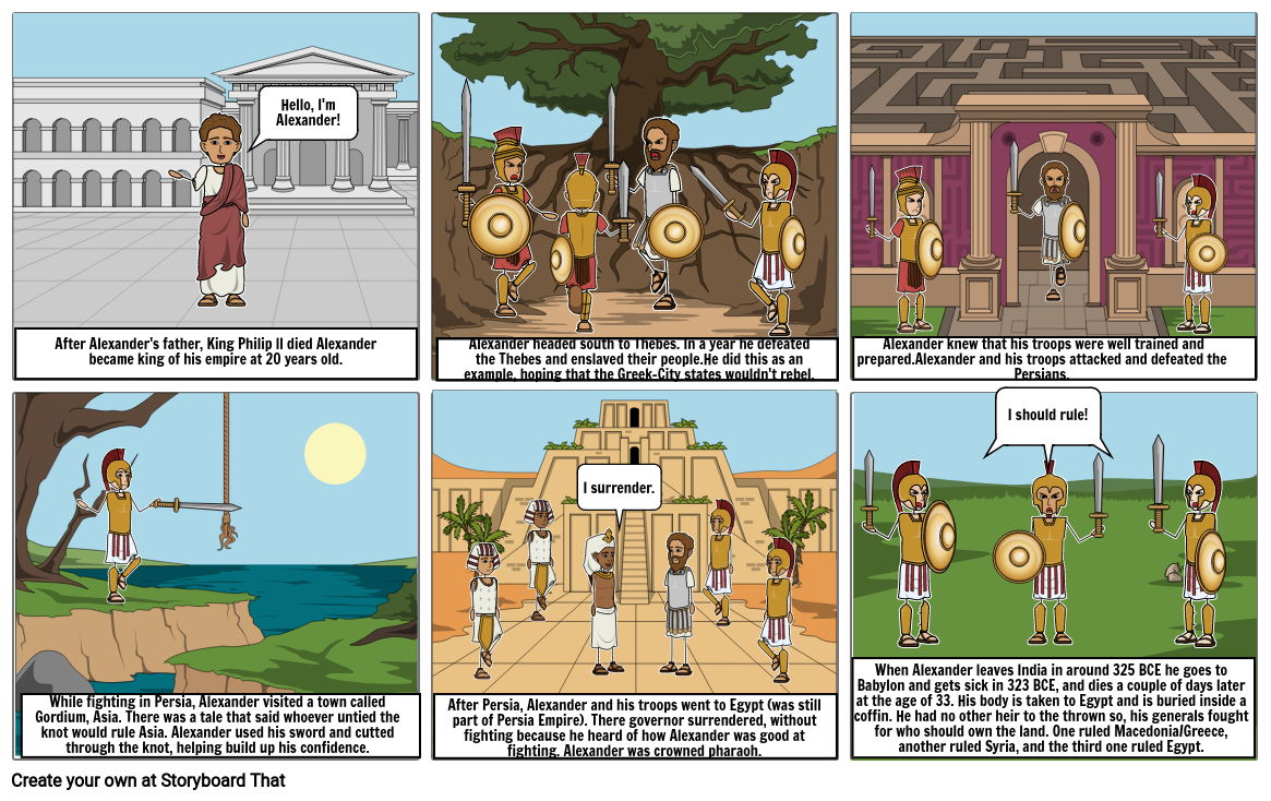 Alexander the Great Storyboard Storyboard por kaylaoteyza