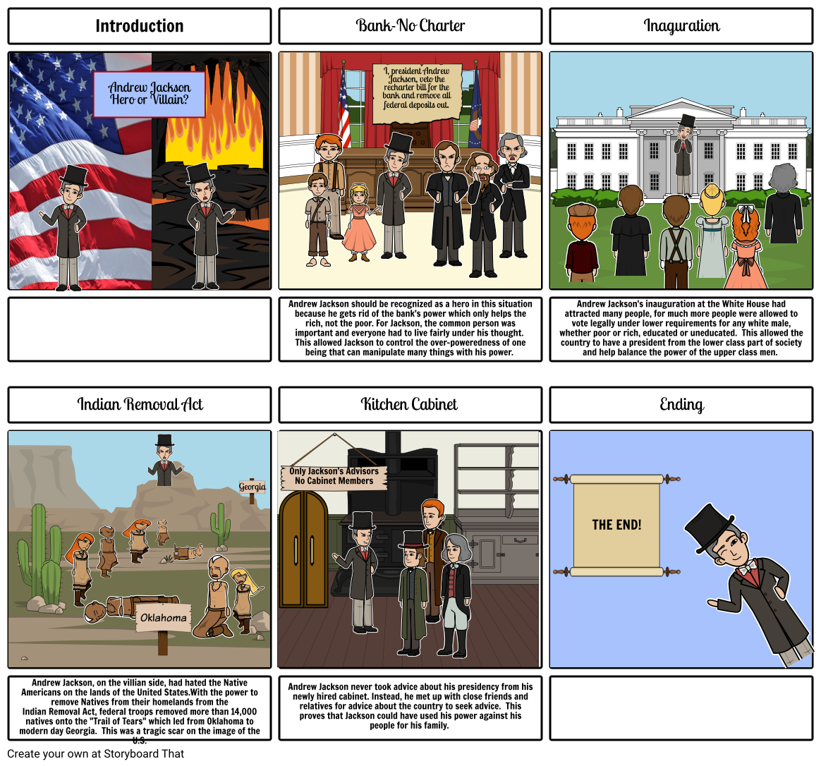 Andrew Jackson Product (History P.1) Storyboard