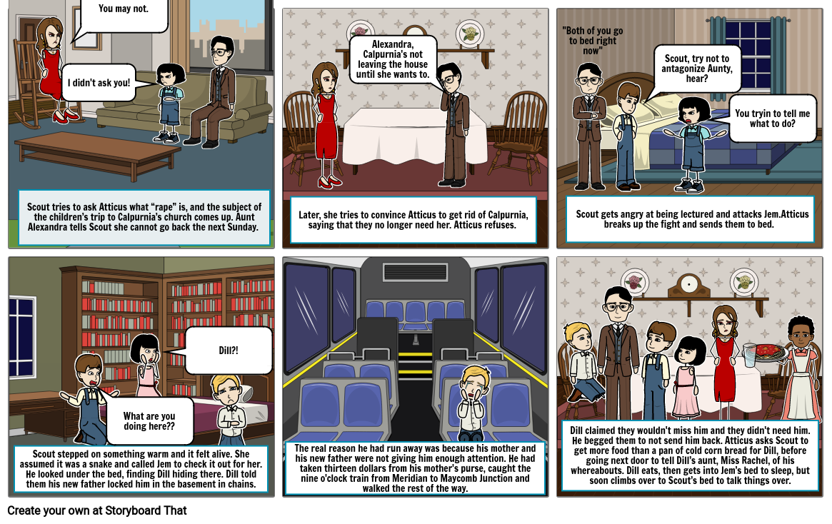 To Kill A Mockingbird Chapter 14 Storyboard By Klsmith To Kill A Mockingbird Chapter 14 Storyboard By Klsmith