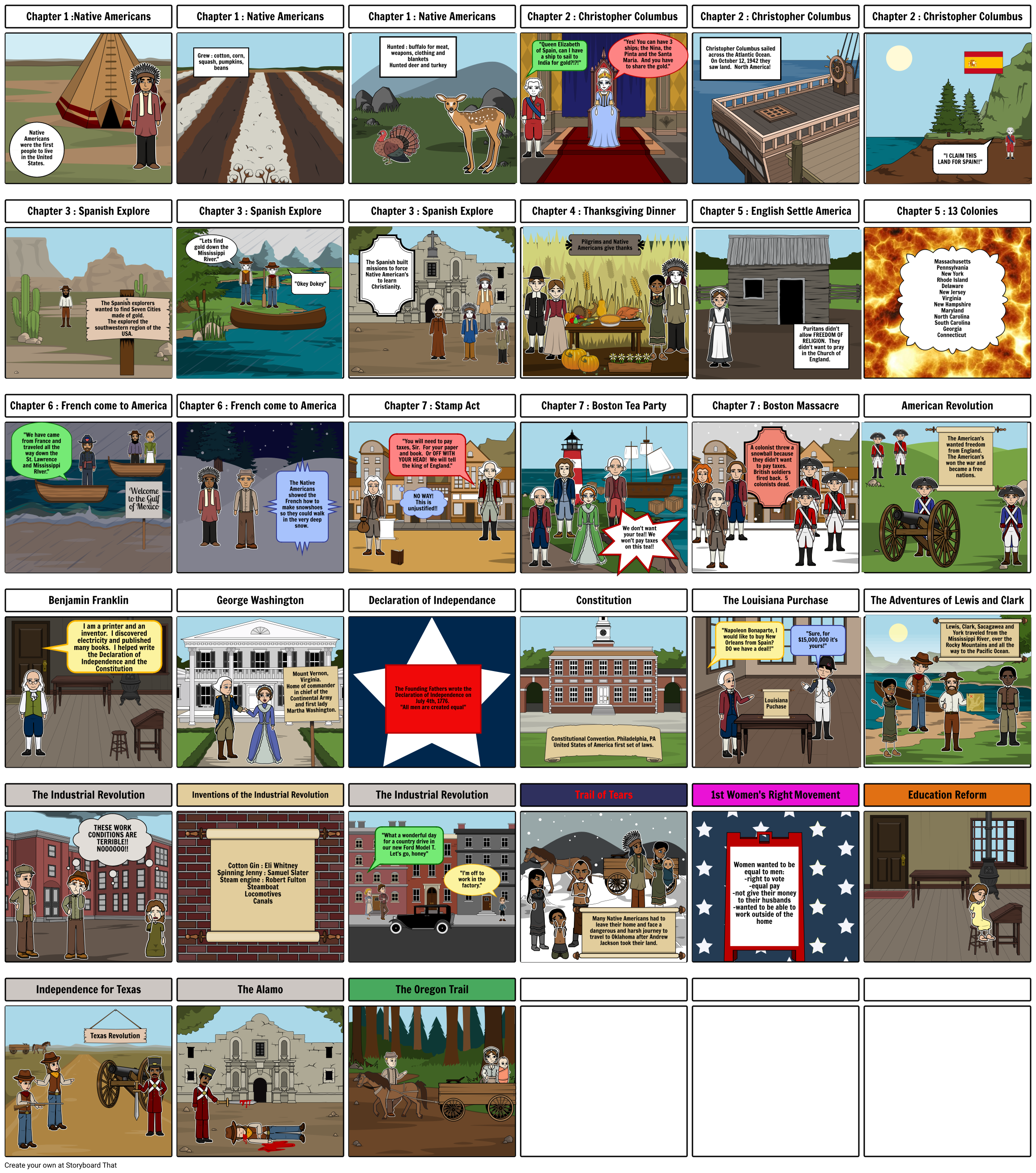 America's Story : unit #1 Storyboard por ksindelar11