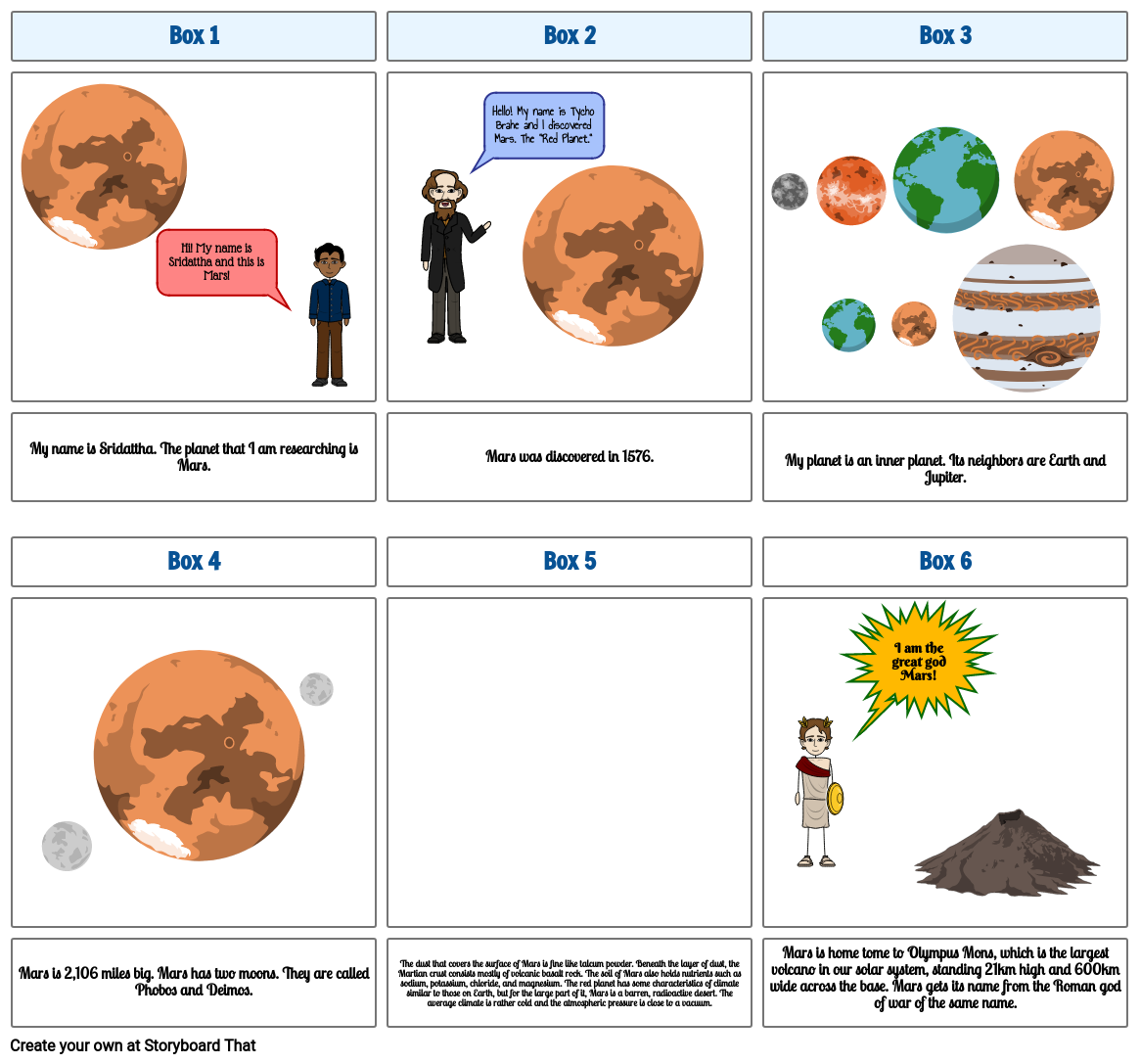 My Planet Project - Sridattha Kukkadapu Storyboard