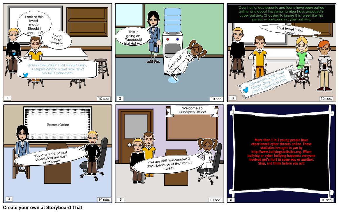 Cyber Bullying PSA Storyboard by kuhlsion000