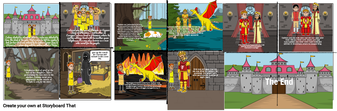 Cadmus Hero journey Storyboard by kurokamiking