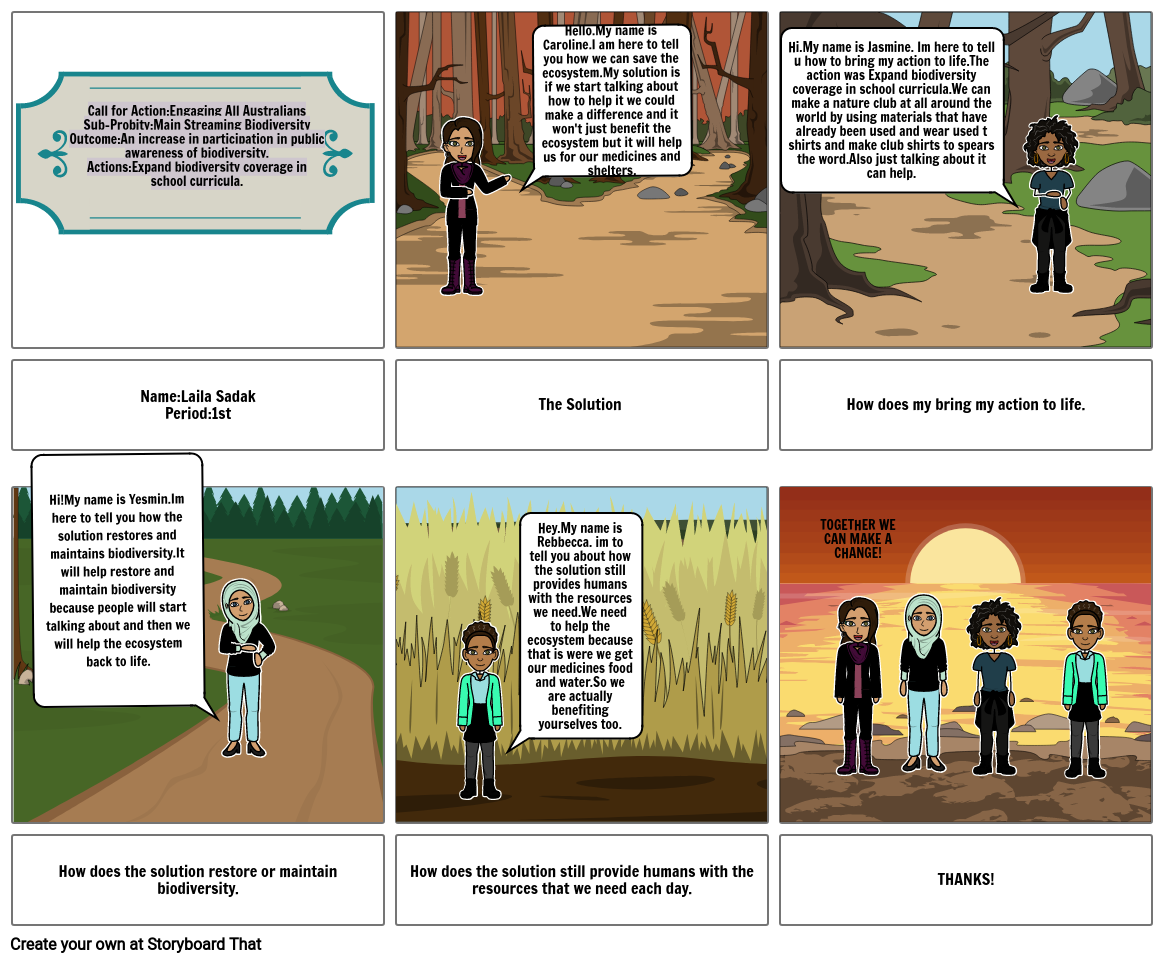 biodiversity by Laila sadak Storyboard by laila14493