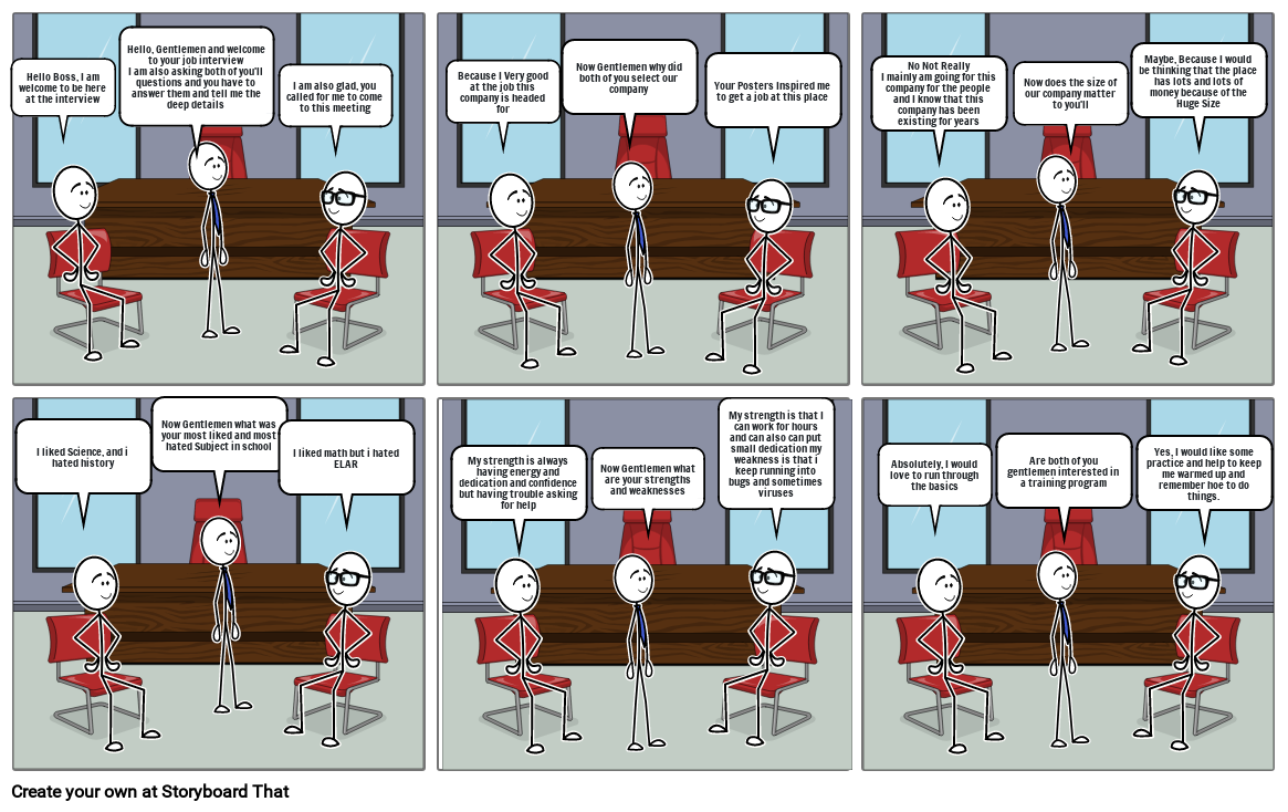 job interview Storyboard by lancoale000